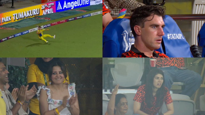 Watch: Kavya Maran disgusted, Sakshi Dhoni licks her lips at Sam Curran ...